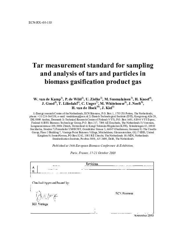 (PDF) Tar Characterisation In New Generation Agro-Residue Gasifiers ...