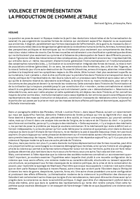 (PDF) Violence et représentation