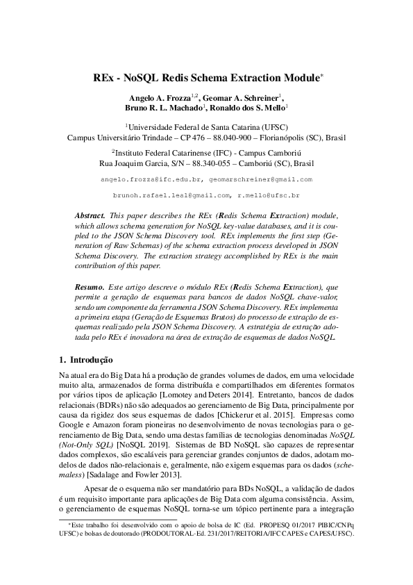 (PDF) REx - NoSQL Redis Schema Extraction Module