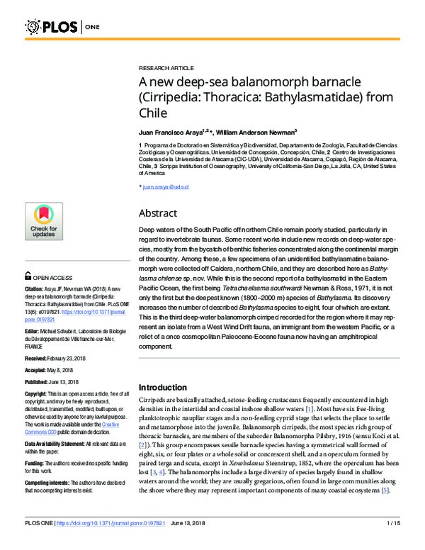 (PDF) A new deep-sea balanomorph barnacle (Cirripedia: Thoracica ...