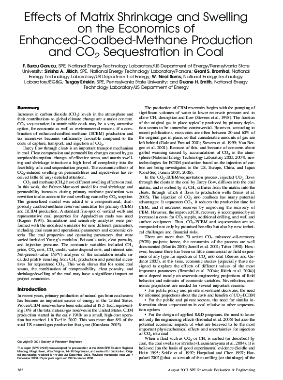 (PDF) Effects of Matrix Shrinkage and Swelling on the Economics of ...