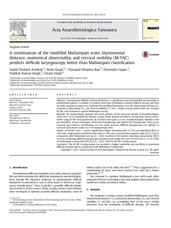 Thyromental Distance