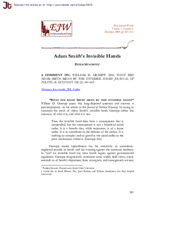 (PDF) Adam Smith's Invisible Hands
