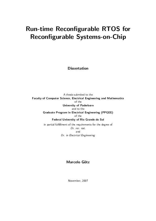 (PDF) Runtime Reconfigurable RTOS for Systems-on-Chip