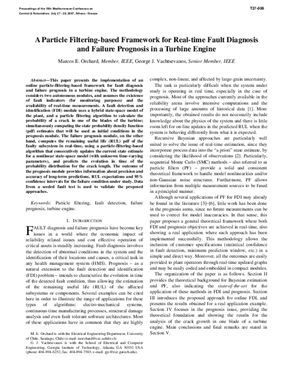 Pdf A Particle Filtering Based Framework For Real Time Fault 3704