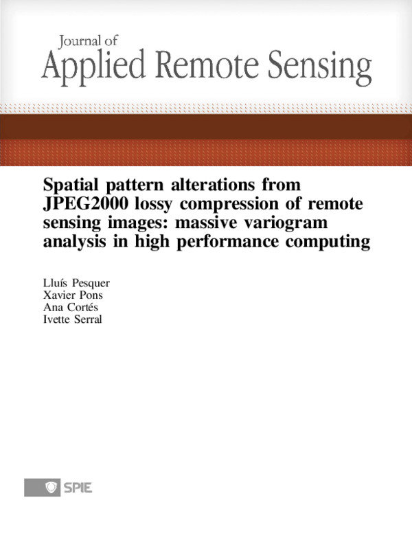 (PDF) Spatial pattern alterations from JPEG2000 lossy compression of remote sensing images ...