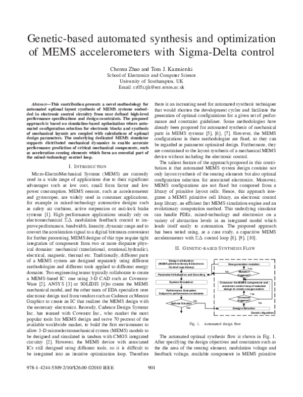 (PDF) Genetic-based automated synthesis and optimization of MEMS accelerometers with sigma-delta ...