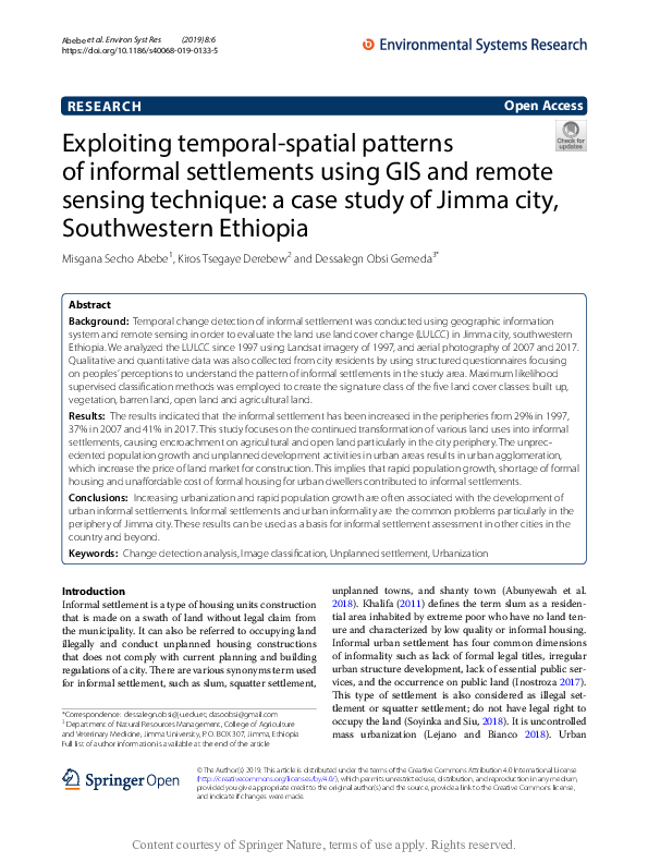 (PDF) Exploiting temporal-spatial patterns of informal settlements ...