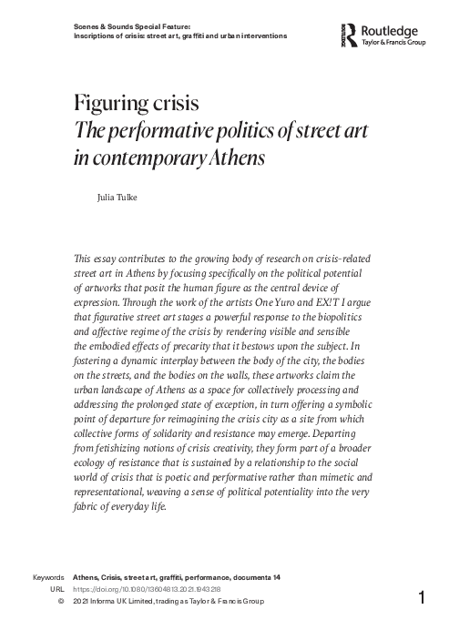 (PDF) Figuring Crisis: The Performative Politics of Street Art in ...