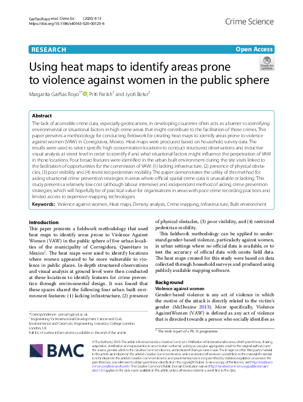 (PDF) Using heat maps to identify areas prone to violence against women ...