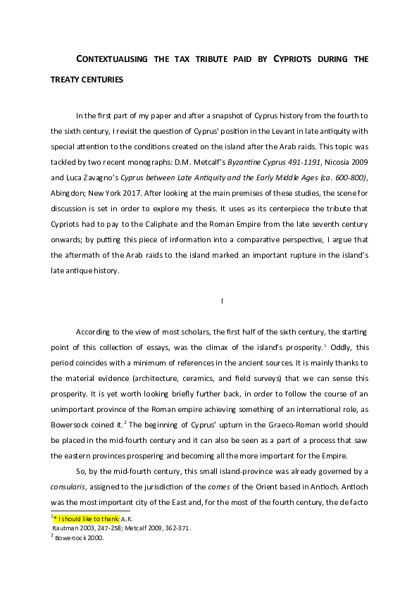 (DOC) Contextualising the tax tribute paid by Cypriots during the ...