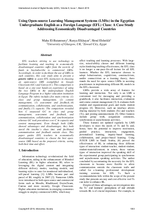 (PDF) Using Open-source Learning Management Systems (LMSs) in the ...