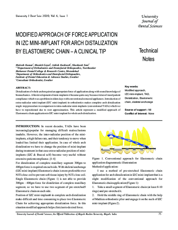 (PDF) Modified Approach of Force Application in Izc Mini-Implant for ...