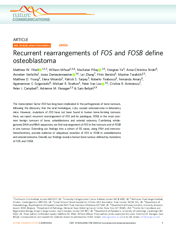 (PDF) PO-344 Osteoblastoma is characterised by recurrent rearrangements of FOS and FOSB ...