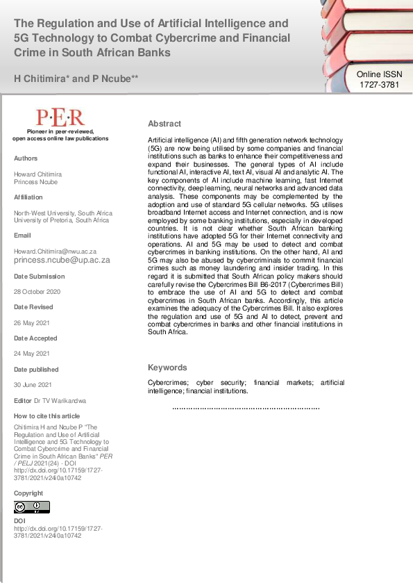 (PDF) Howard Chitimira & Princess Ncube "The Regulation and Use of ...