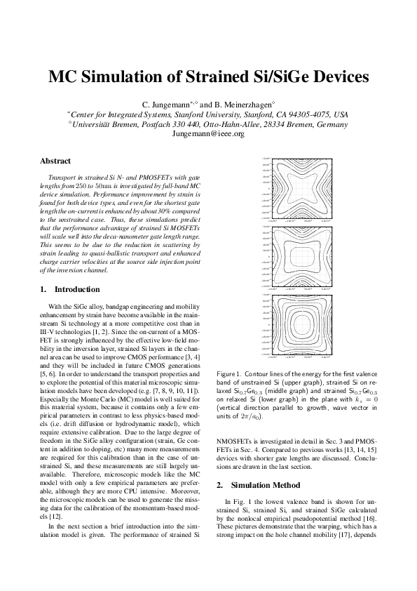 (PDF) MC simulation of strained Si/SiGe devices