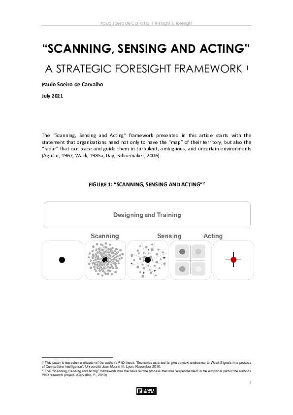 (PDF) "SCANNING, SENSING AND ACTING" A STRATEGIC FORESIGHT FRAMEWORK