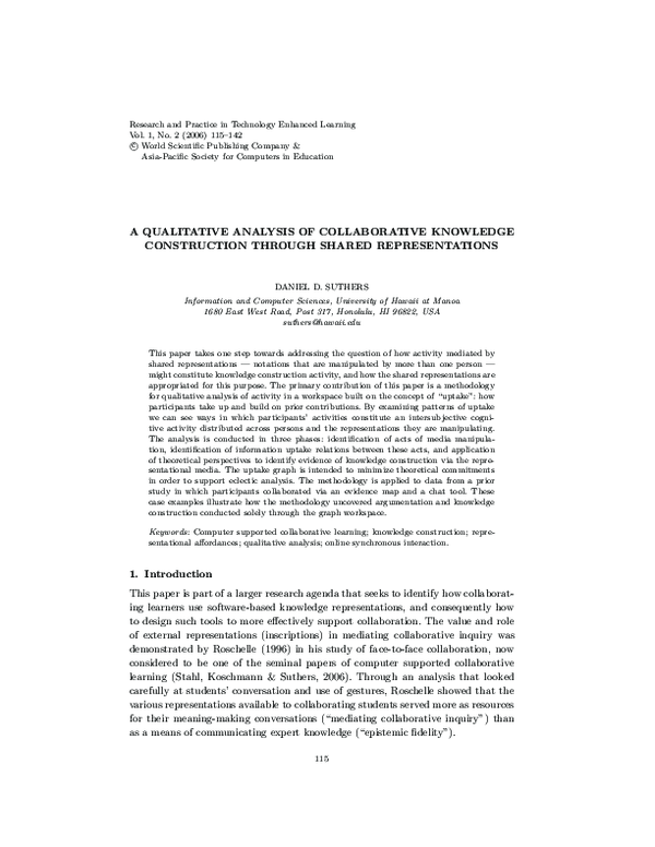 (PDF) A Qualitative Analysis of Collaborative Knowledge Construction Through Shared Representations