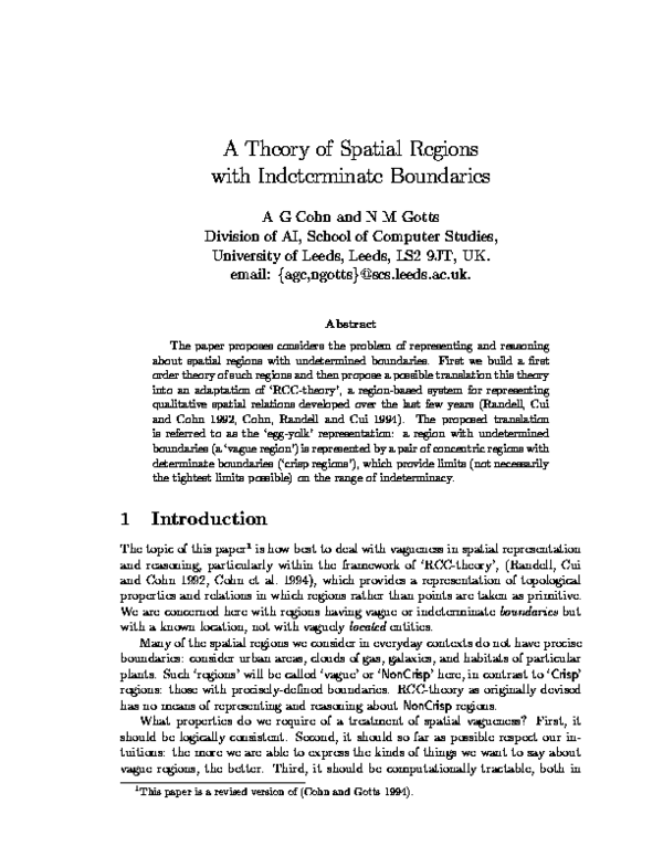 (PDF) A Theory of Spatial Regions with Indeterminate Boundaries