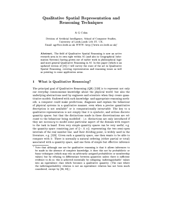 (PDF) Qualitative Spatial Representation and Reasoning: An Overview | Anthony Cohn - Academia.edu
