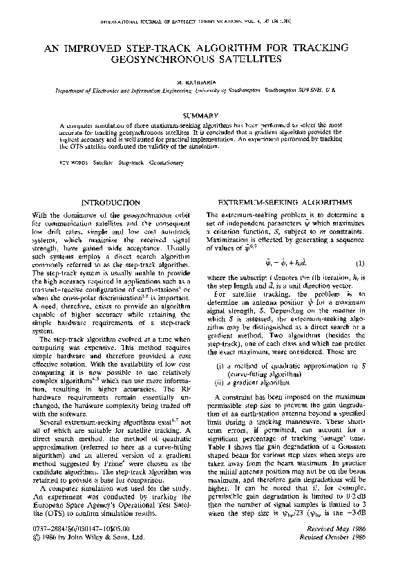 (PDF) An improved step-track algorithm for tracking geosynchronous ...