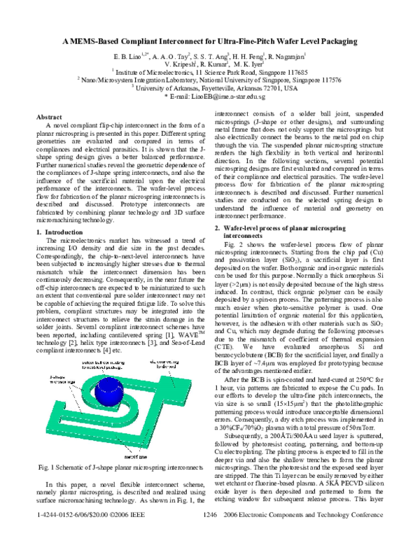 (PDF) A MEMS-Based Compliant Interconnect for Ultra-Fine-Pitch Wafer ...