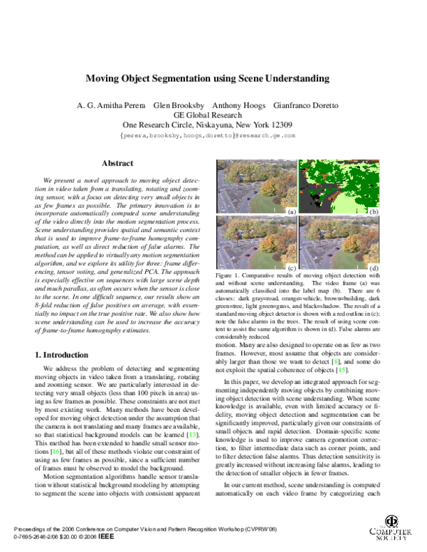 (PDF) Moving Object Segmentation using Scene Understanding