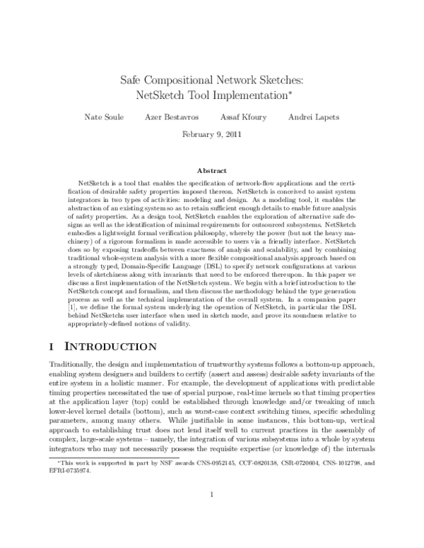 Pdf Safe Compositional Network Sketches Netsketch Tool Implementation