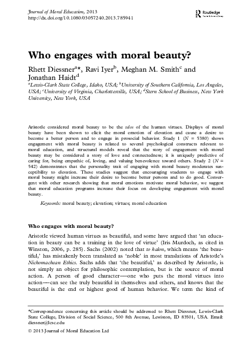 (PDF) Who engages with moral beauty?