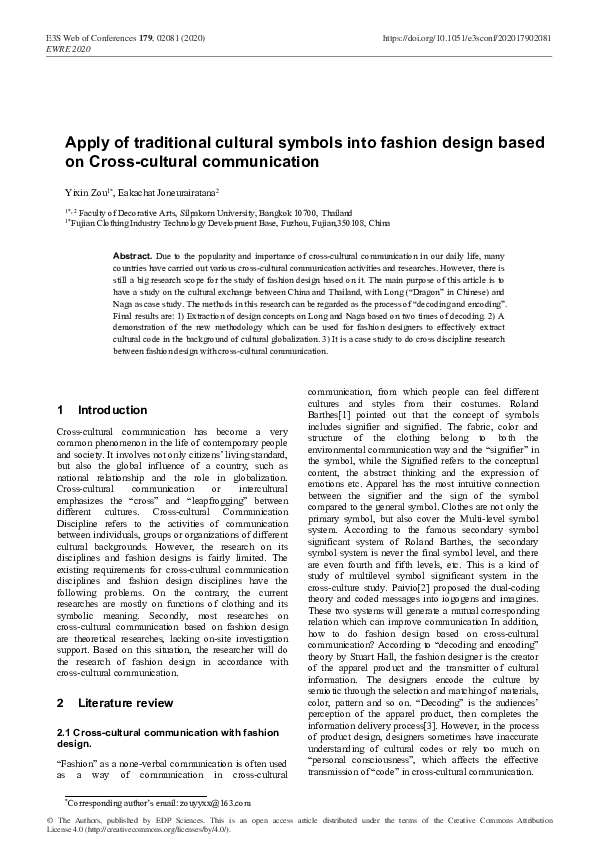 (PDF) Apply of traditional cultural symbols into fashion design based ...