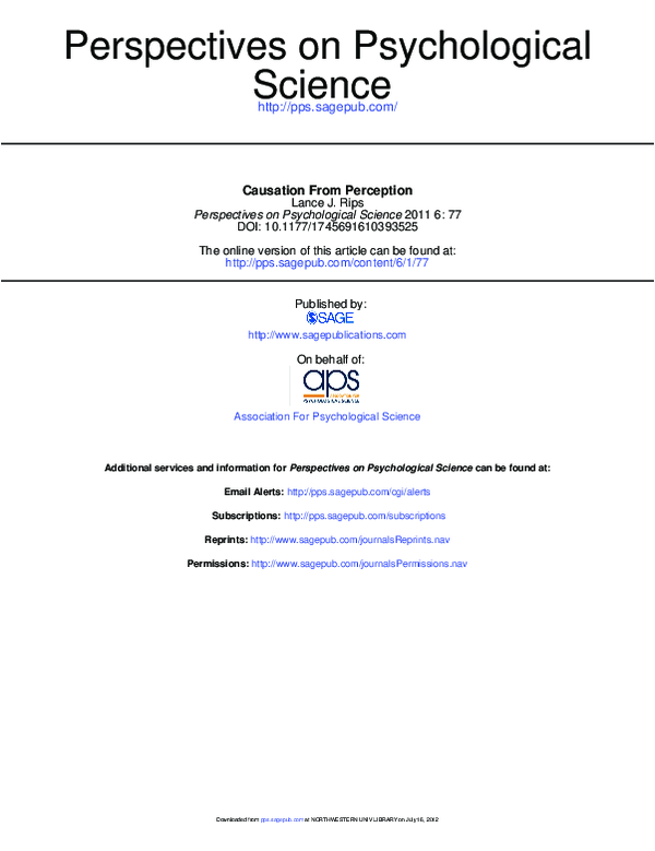 (PDF) Causation From Perception