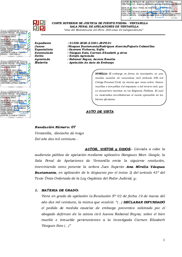(PDF) Embargo Preventivo - Proceso Penal (NCPP)