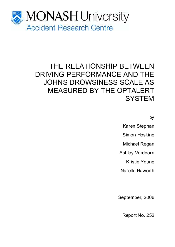 (PDF) The relationship between driving performance and the Johns ...