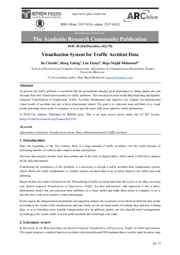 (PDF) Visualization System for Traffic Accident Data