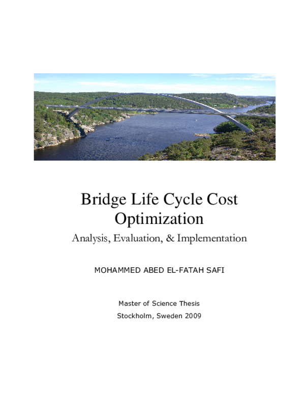 (PDF) Bridge Life Cycle Cost Optimization: Analysis, Evaluation ...
