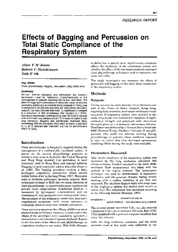 (PDF) Effects of Bagging and Percussion on Total Static Compliance of ...