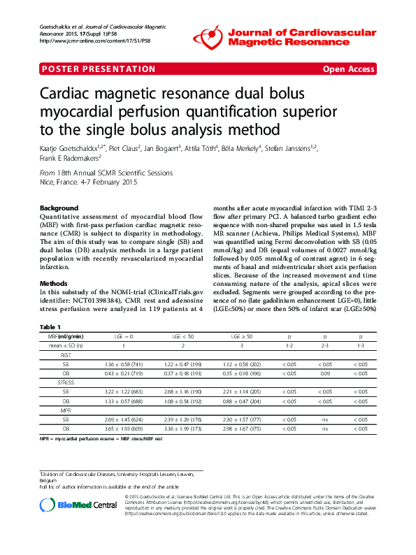 (PDF) Cardiac magnetic resonance dual bolus myocardial perfusion ...