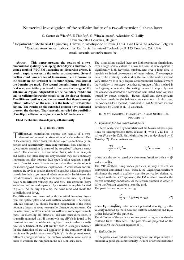 (PDF) Similarity in 2-D spatially developing and long shear layers