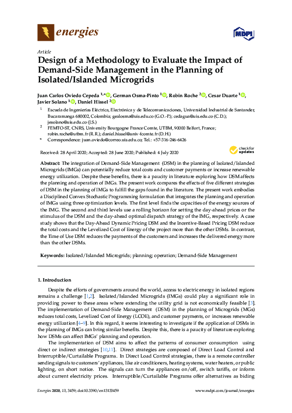 (PDF) Design of a Methodology to Evaluate the Impact of Demand-Side Management in the Planning ...
