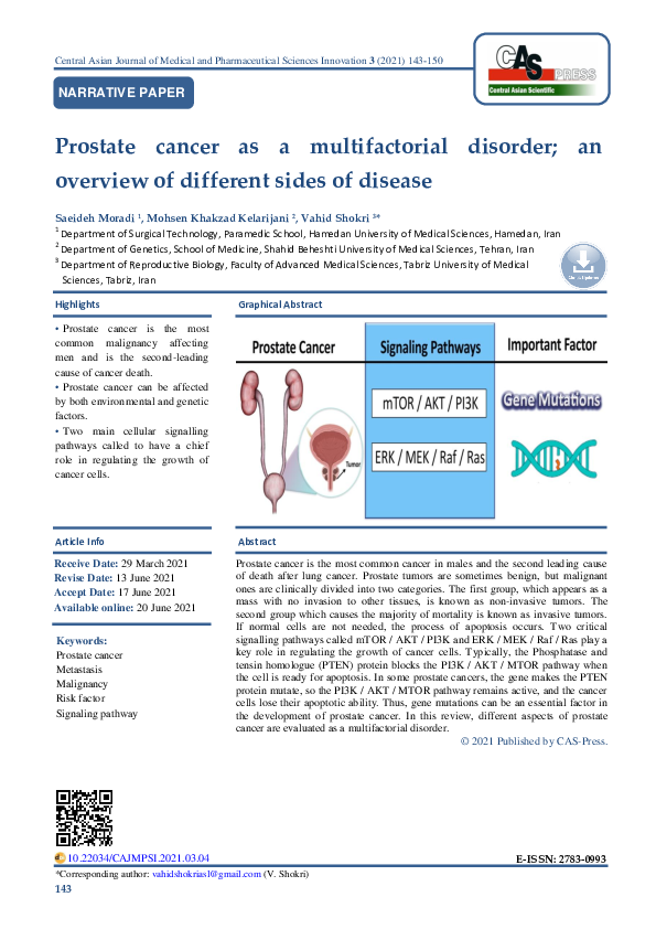 (PDF) Prostate cancer as a multifactorial disorder; an overview of ...