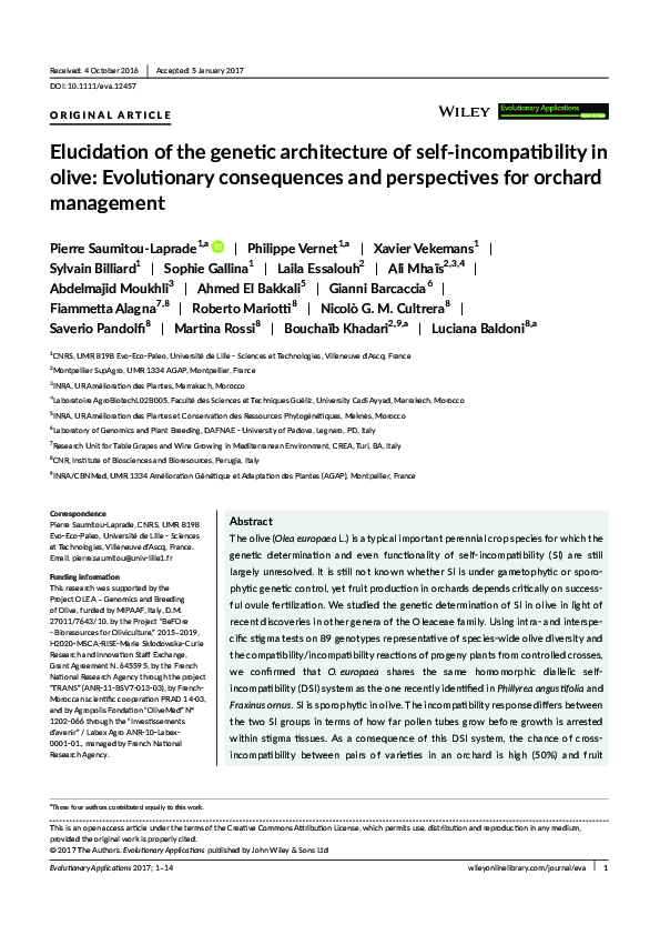 (PDF) Elucidation of the genetic architecture of self-incompatibility ...