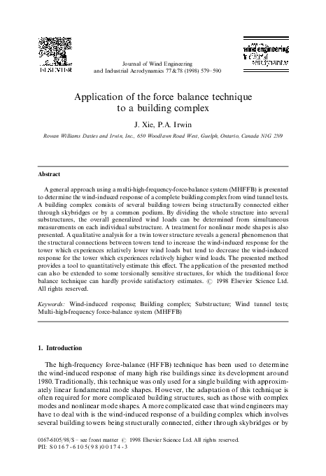 (PDF) Application of the force balance technique to a building complex