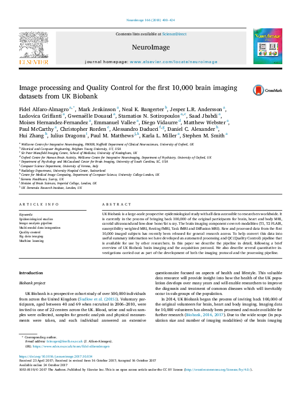 (PDF) Image Processing and Quality Control for the first 10,000 Brain ...