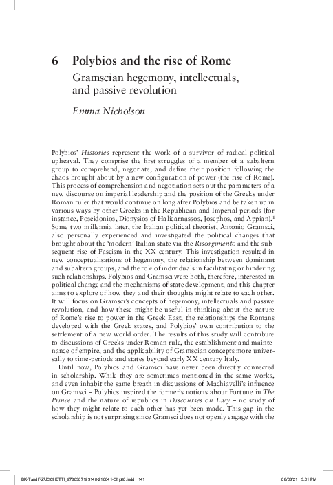 (PDF) Polybios and the rise of Rome Gramscian hegemony, intellectuals, and passive revolution ...