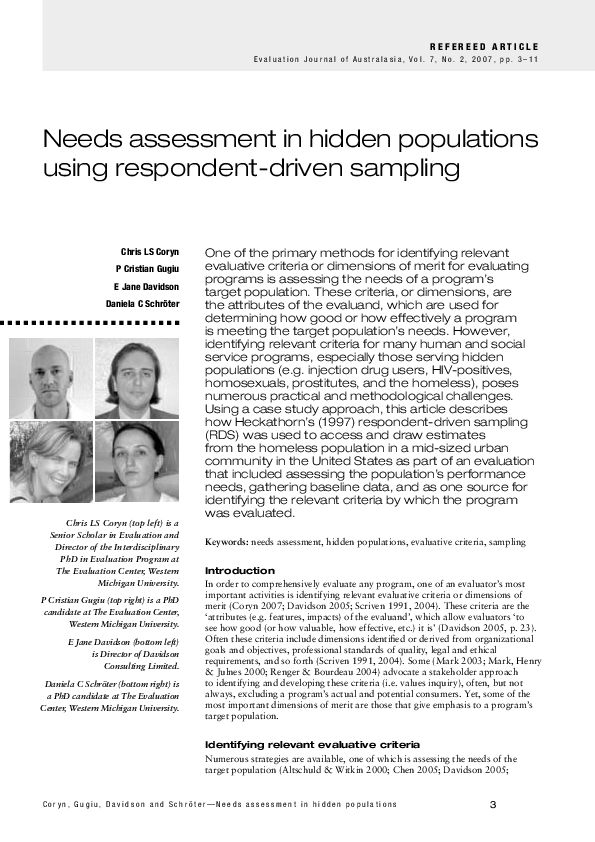 (PDF) Needs assessment in hidden populations using respondent-driven ...