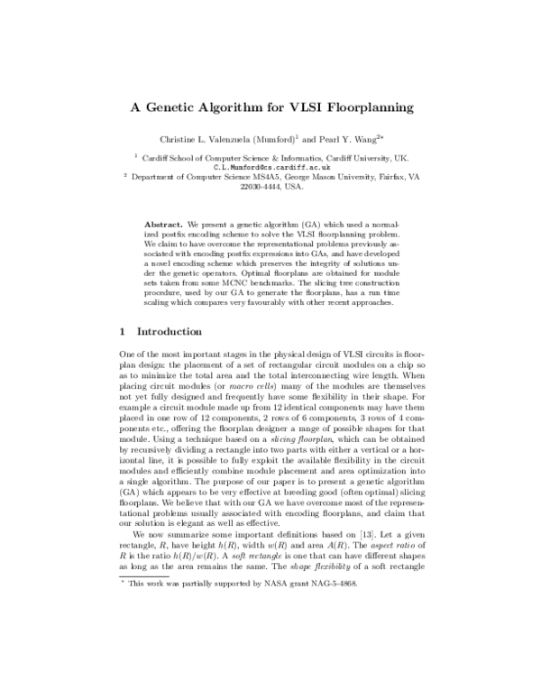 Pdf A Genetic Algorithm For Vlsi Floorplanning 8886