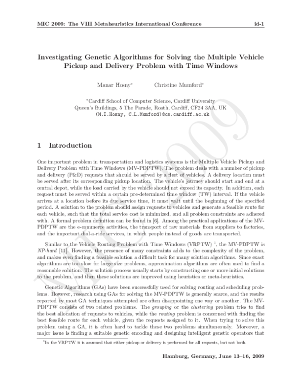 (PDF) Metaheuristics for Time-Varying Vehicle Routing
