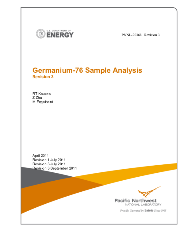 (PDF) Germanium-76 Sample Analysis: Revision 3
