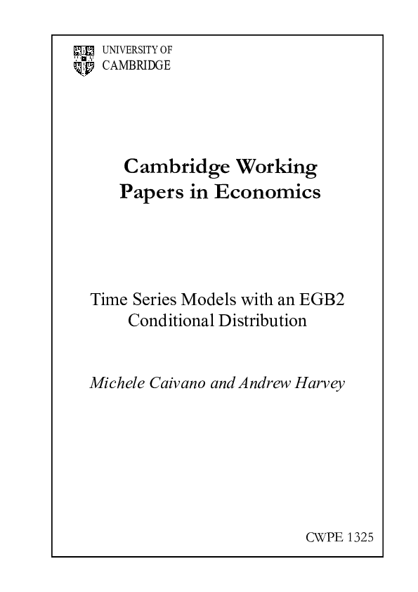 (PDF) Time Series Models with an EGB2 Conditional Distribution