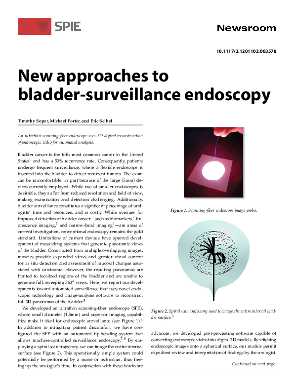 (PDF) New approaches to bladder-surveillance endoscopy | Eric Seibel ...